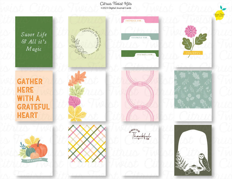 Life Crafted - GRATITUDE - Digital Journal Cards – Citrus Twist Kits