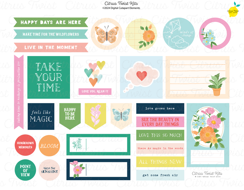 Life Crafted - SPRING MAGIC - Digital Elements – Citrus Twist Kits