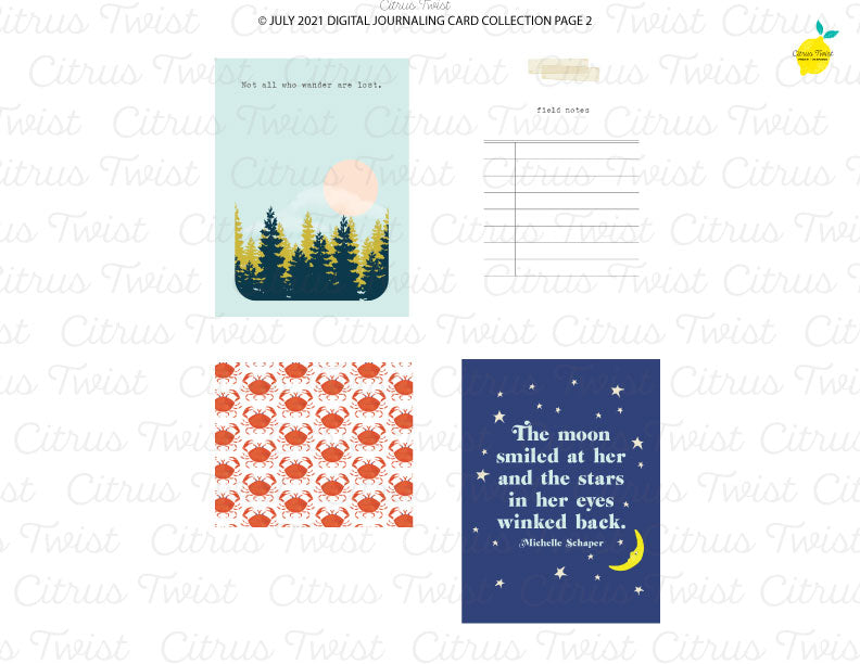 Life Crafted - SUMMER FUN - Digital Journal Cards - July 2021 – Citrus ...