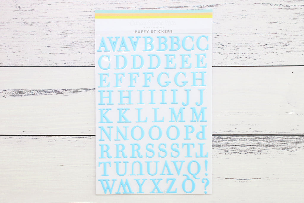 Citrus Twist Bright Aqua Puffy Alphabet – Citrus Twist Kits