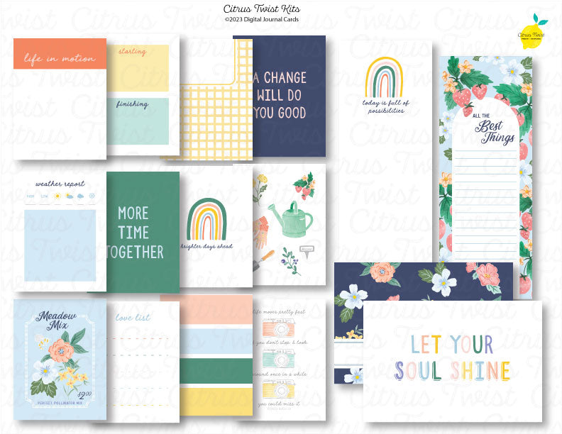 Life Crafted - LIFE IN MOTION - Digital Journal Cards – Citrus Twist Kits