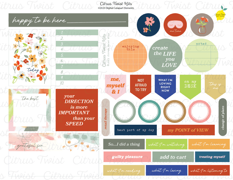 Life Crafted - ALL ABOUT ME - Digital Elements – Citrus Twist Kits