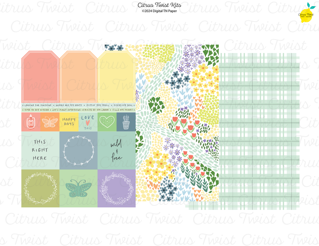Life Crafted - LIFE HAPPENS - Digital 6x8.25 Paper – Citrus Twist Kits