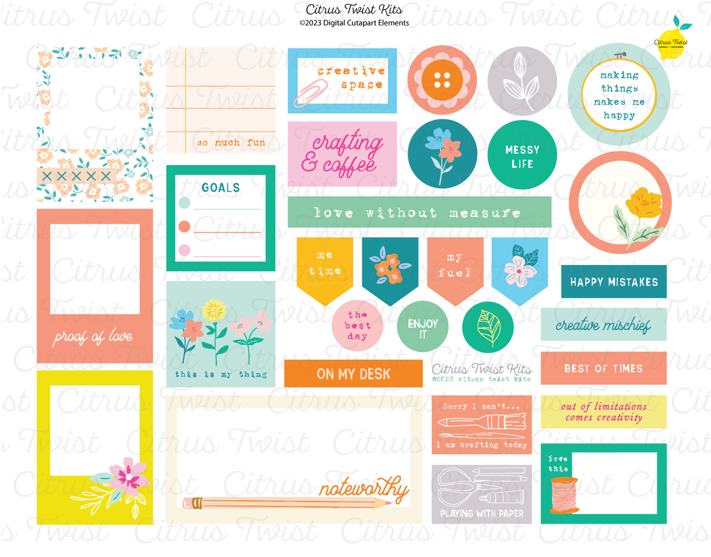 Life Crafted - CRAFTING MEMORIES - Digital Elements – Citrus Twist Kits