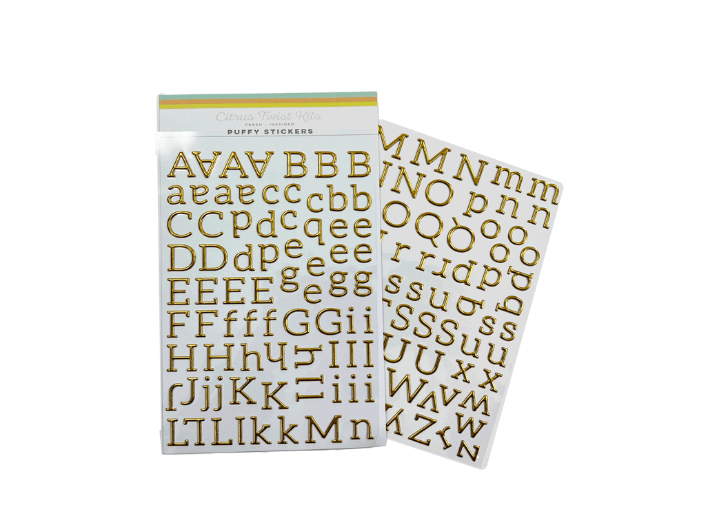 Citrus Twist Sadie Gold Alphabet Puffy Stickers – Citrus Twist Kits