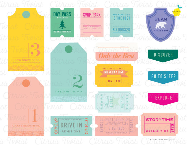 Printable - TRUE STORIES Digital Tags - August 2020 – Citrus Twist Kits