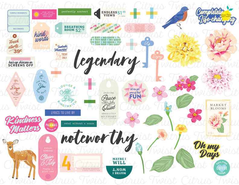 Printable - LEGENDARY Ephemera Elements - November 2020 – Citrus Twist Kits