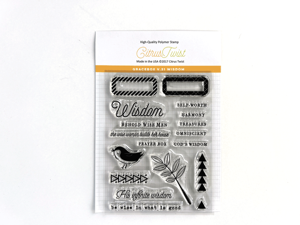 Vintage Citrus Twist GraceBox 3" x 4" WISDOM V21 Stamp – Citrus Twist Kits